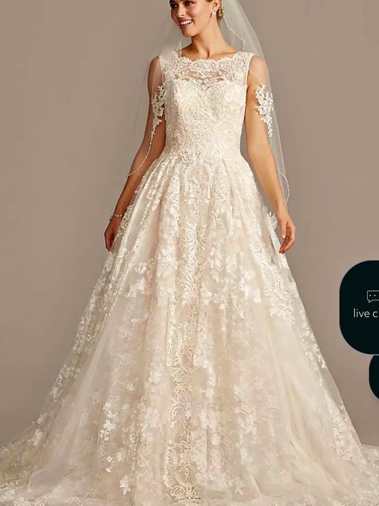 Oleg Cassini | Dresses | Oleg Cassini Ivory Lace Ball Gown Wedding ...